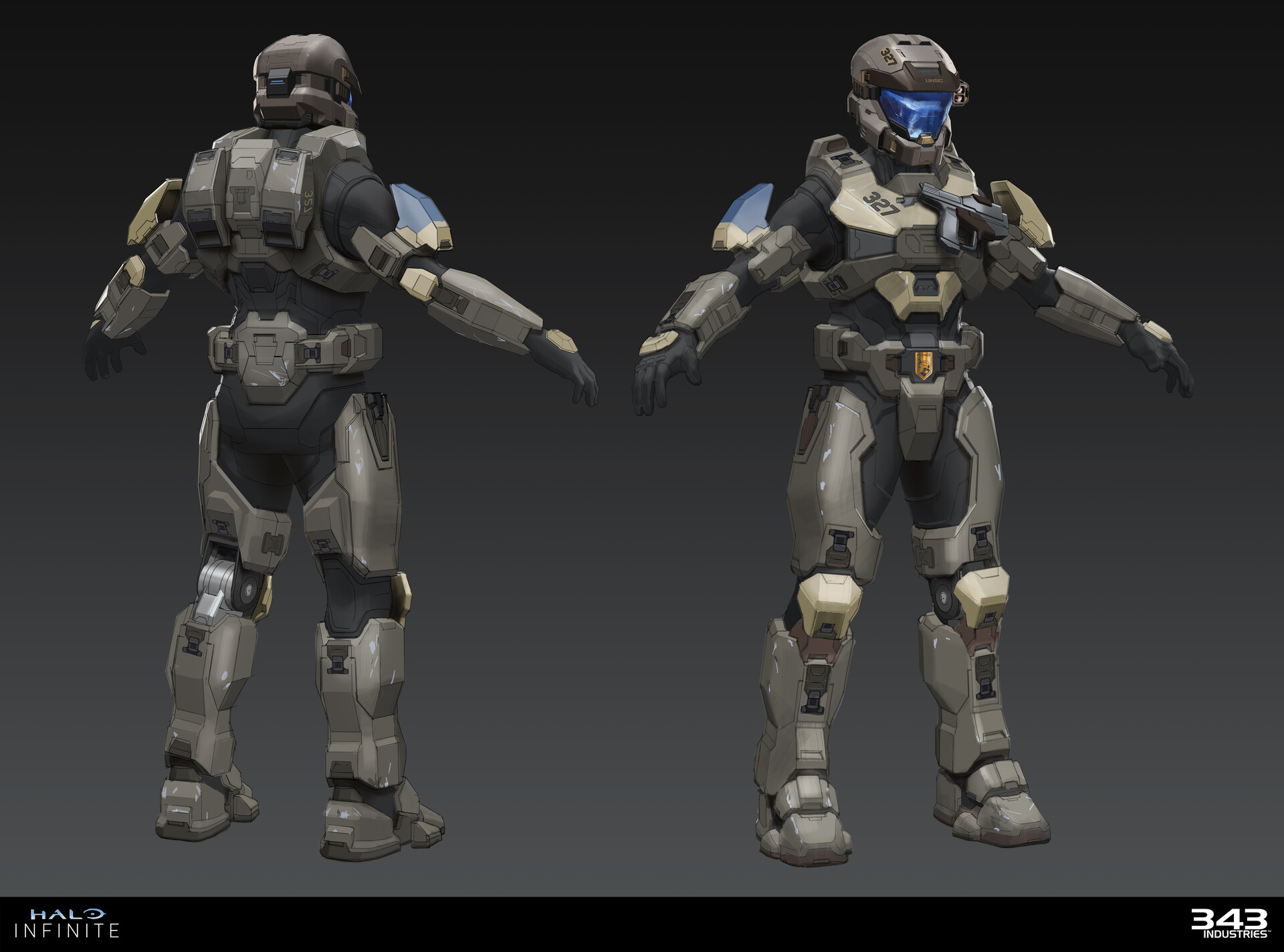 By the 327 number on her armor and helmet in concept art, it seems ...